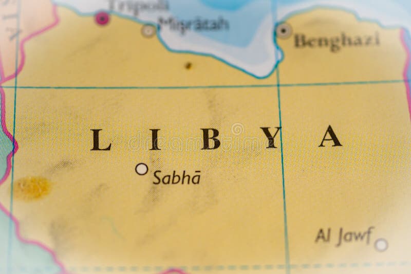 Libya Highlighted on a World Map Stock Image - Image of place, borders ...