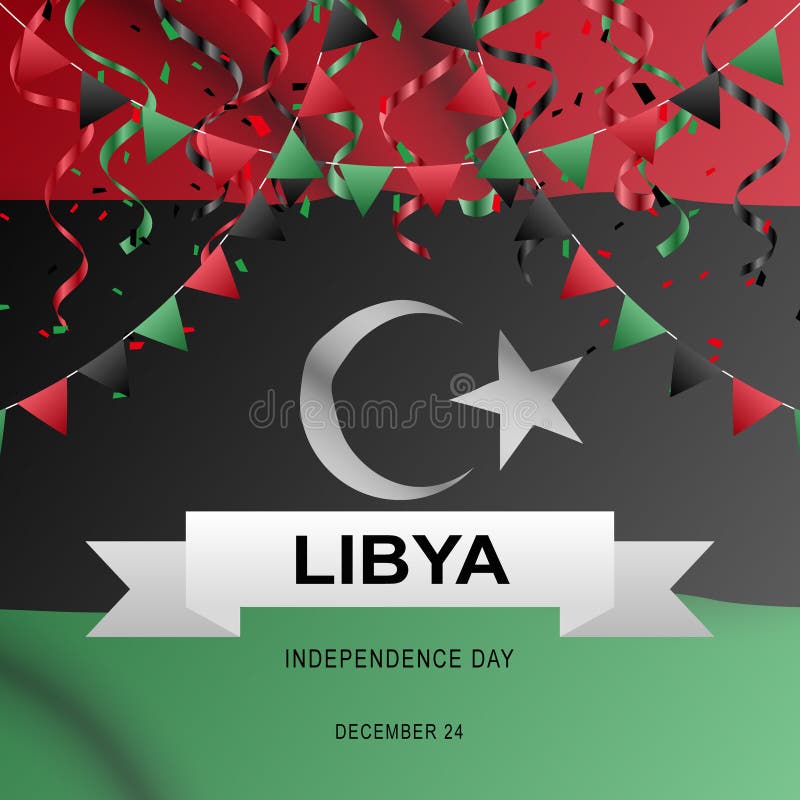 Libya Independence Day Background Stock Vector - Illustration of emblem ...