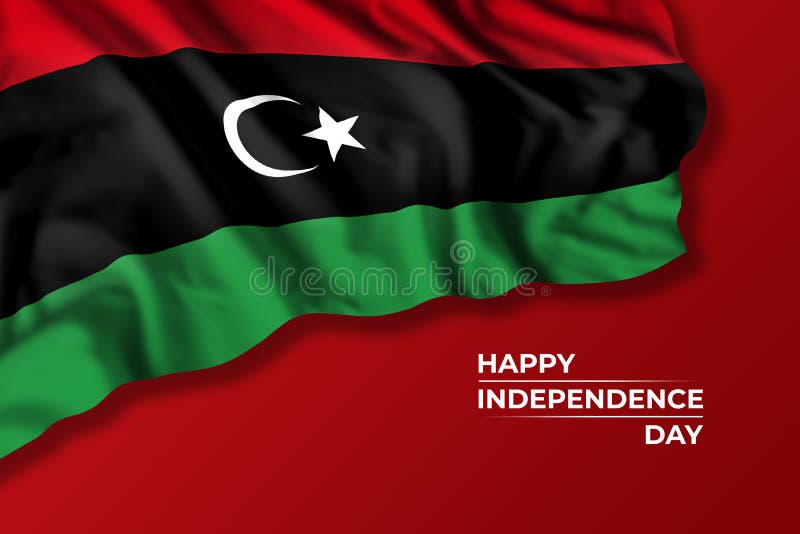 Libya Independence Day Card with Flag Stock Illustration - Illustration ...