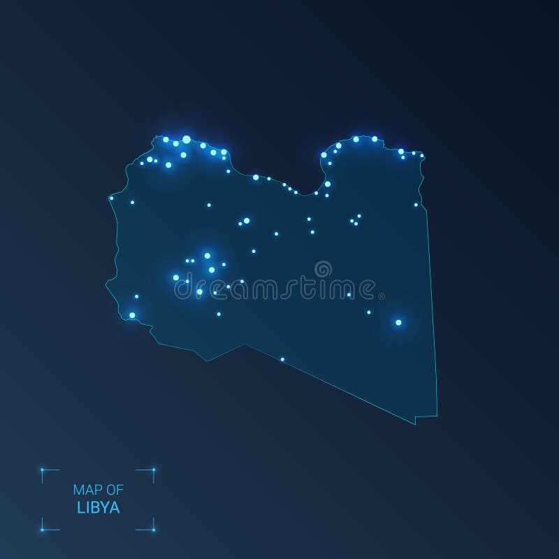Libya map with cities. stock vector. Illustration of atlas - 161950859