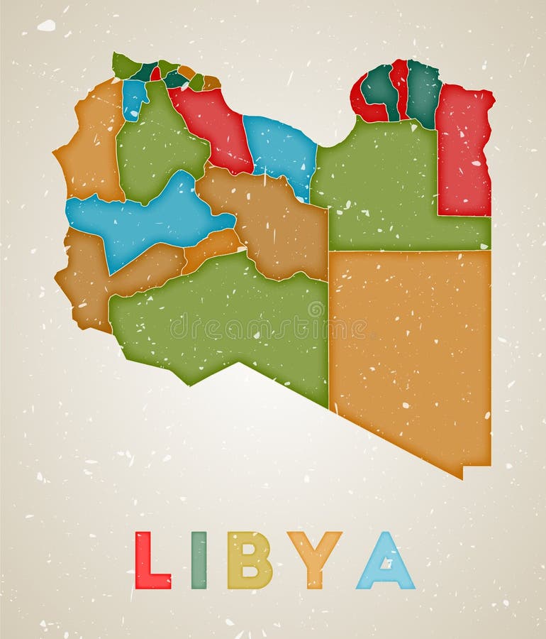 Libya map. stock vector. Illustration of border, black - 205848984