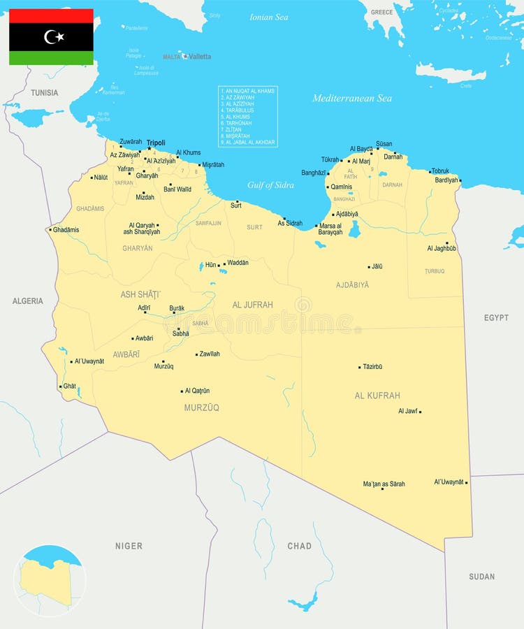 Libya Map - Detailed Vector Illustration Stock Illustration ...