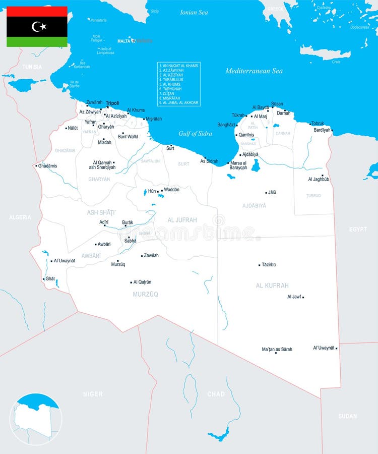 Libya Map - Detailed Vector Illustration Stock Illustration ...
