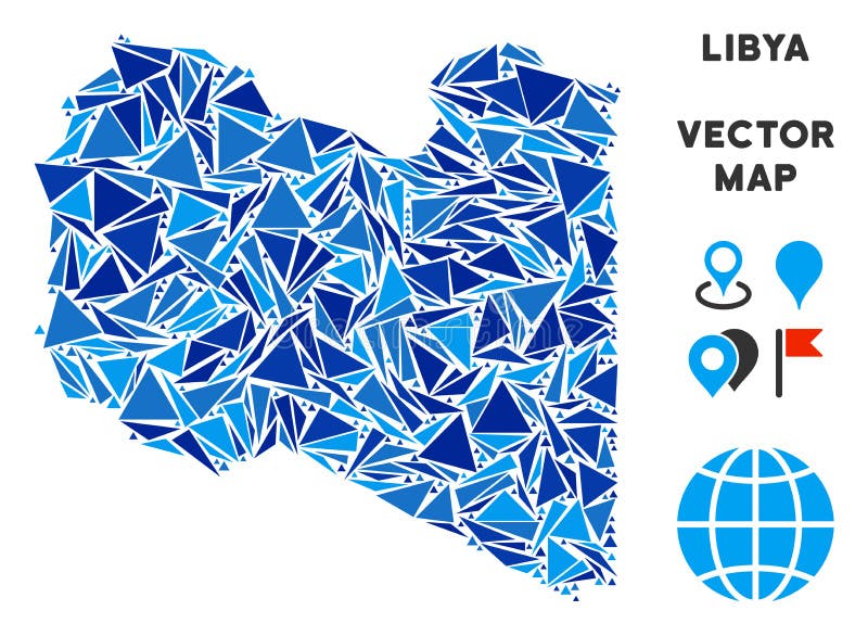 Blue Map of Libya Administrative Divisions with Travel Infographic ...