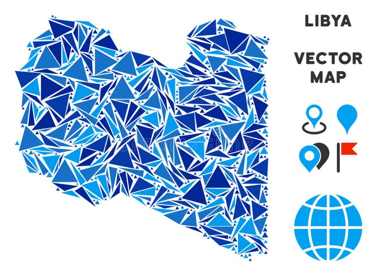 Blue Triangle Libya Map stock vector. Illustration of creative - 120980537