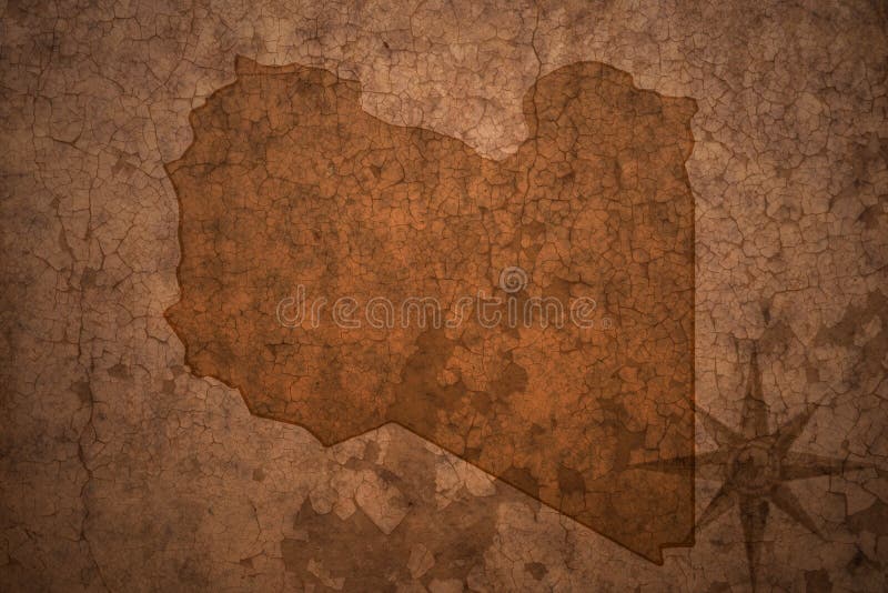 Libya Map on a Old Vintage Paper Background Stock Illustration ...