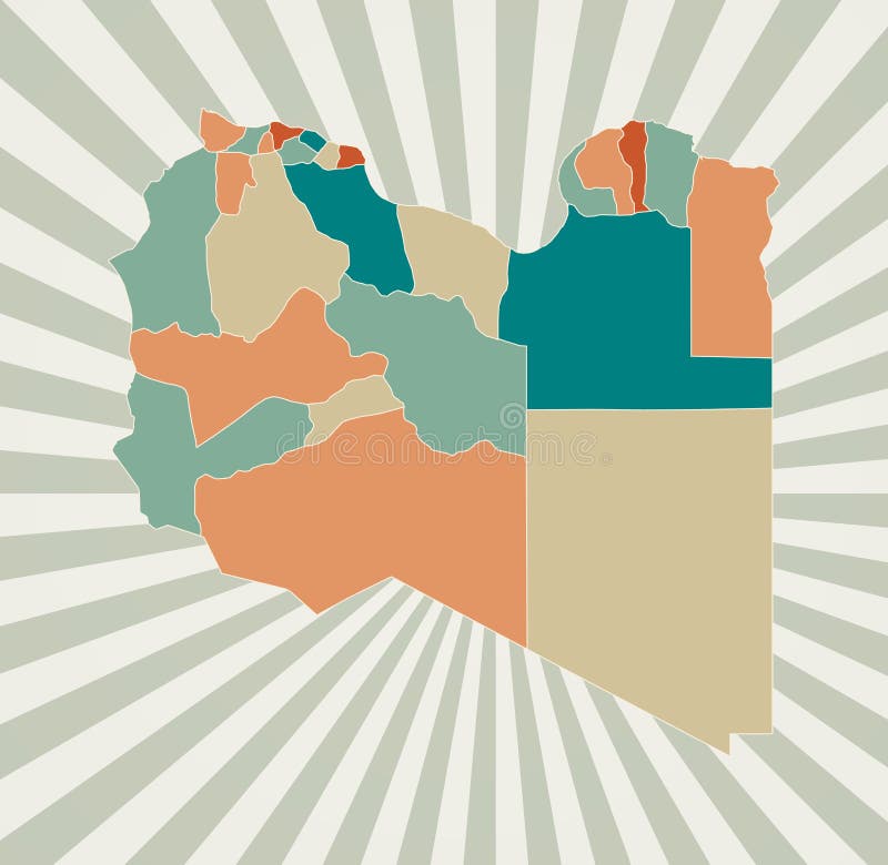 Libya Region Map: Blue with White Outline and. Stock Vector ...