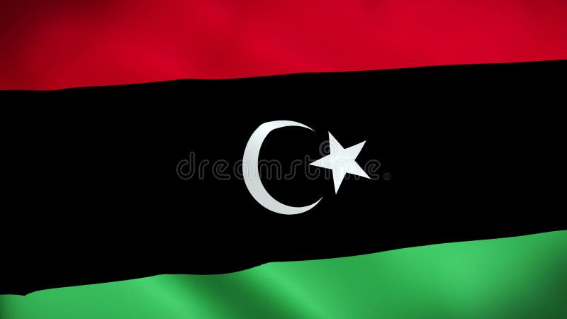 Libya National Flag Video, 3D Libya Flag Waving Stock Video - Video of ...