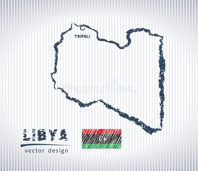 Libya Vector Map with Flag Inside Isolated on a White Background ...