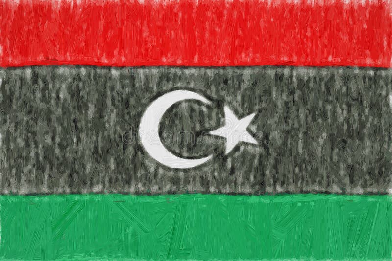 Libya painted flag stock illustration. Illustration of symbol - 237384309