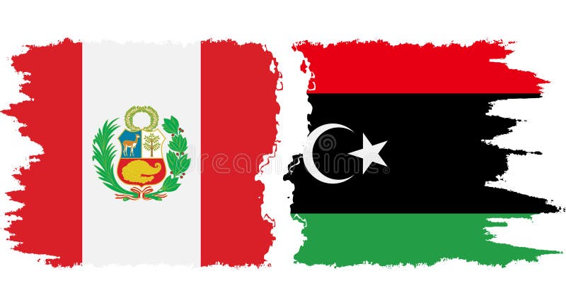 Libya and Peru Grunge Flags Connection Vector Stock Vector ...