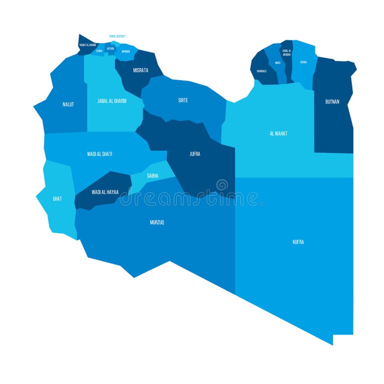 Libya Political Map of Administrative Divisions Stock Illustration ...
