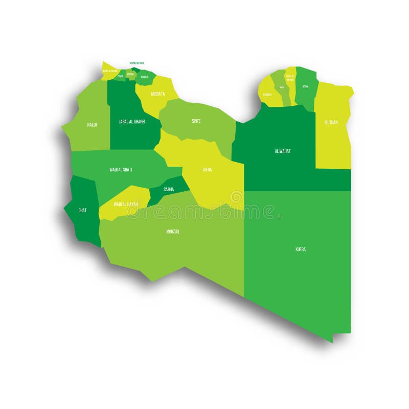 Libya Political Map of Administrative Divisions Stock Vector ...
