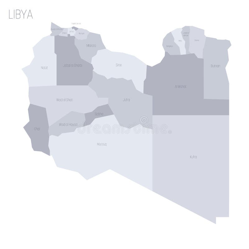 Libya Political Map of Administrative Divisions Stock Vector ...