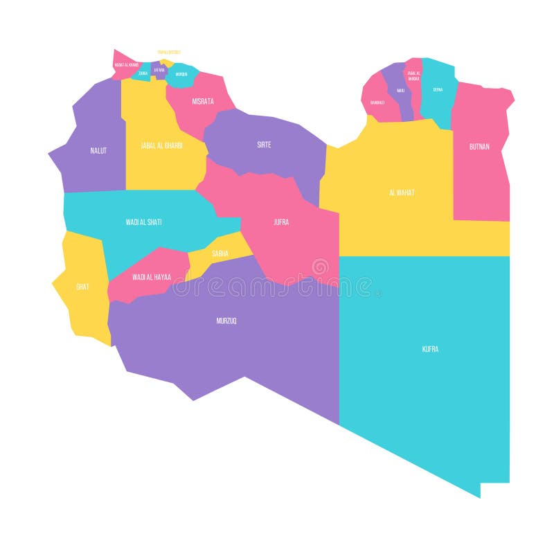 Libya Political Map of Administrative Divisions Stock Vector ...