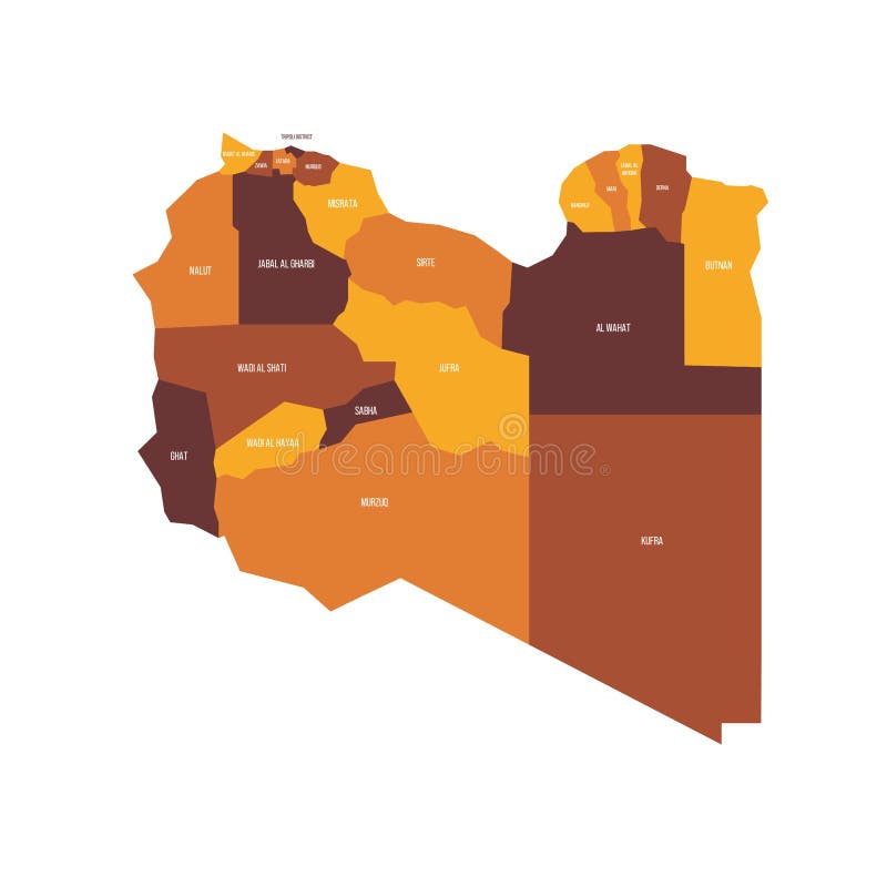 Libya Political Map of Administrative Divisions Stock Vector ...