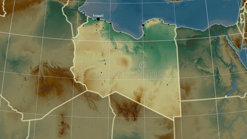 Libya - Relief. Composition, Borders Stock Illustration - Illustration ...