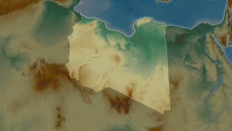Libya - Relief. Composition Stock Illustration - Illustration of ...