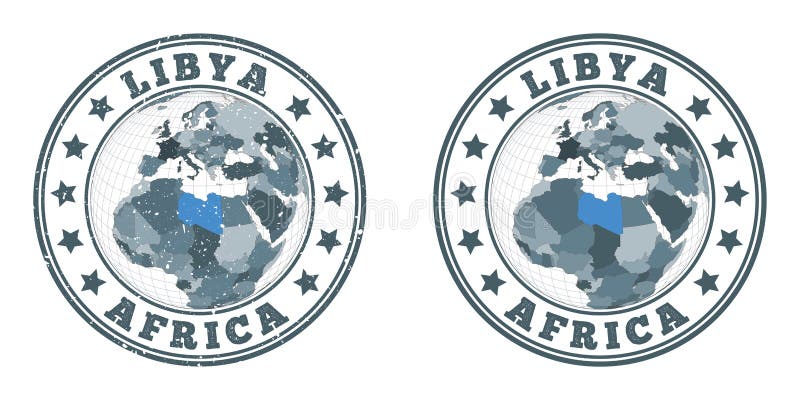 Libya round logos. stock vector. Illustration of badge - 211253751
