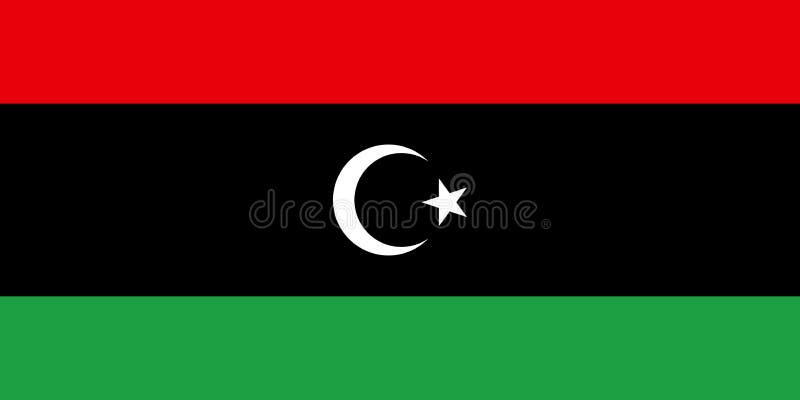 Libya`s National Flag is Isolated in Official Colors Stock Vector ...
