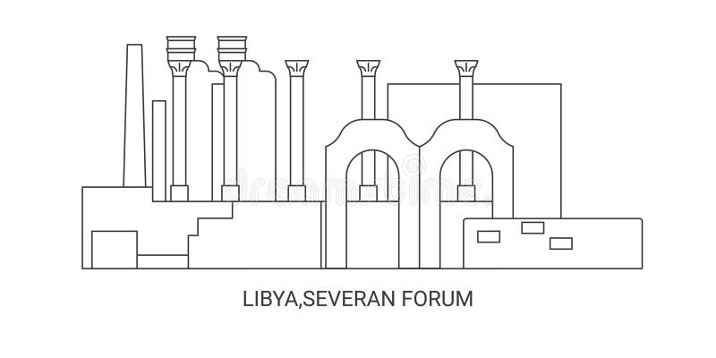 Libya, Arch of Marcus , Aurelius Travel Landmark Vector Illustration ...