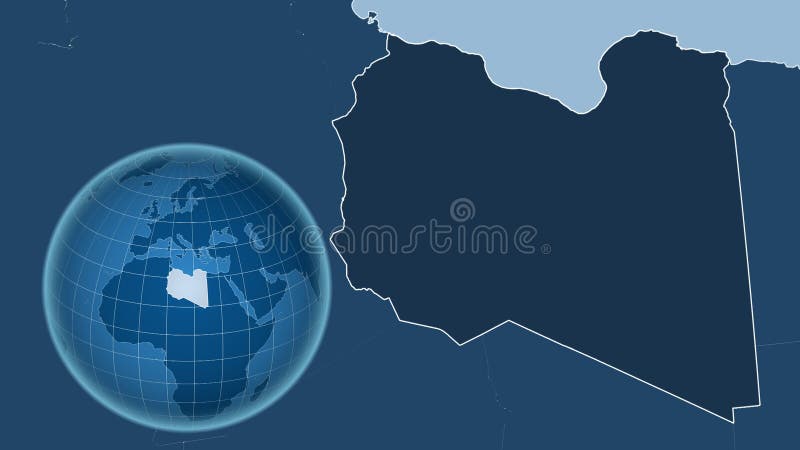 Libya and Globe. Bumps Shaded Stock Footage - Video of international ...