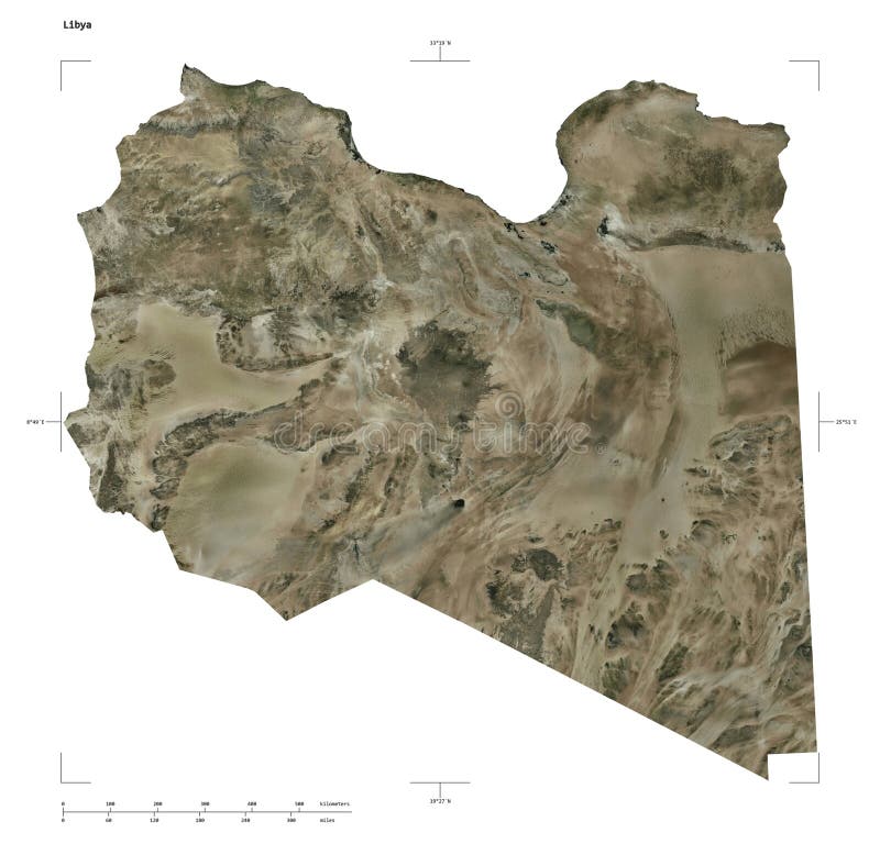Libya Shape on White. High-res Satellite Stock Illustration ...