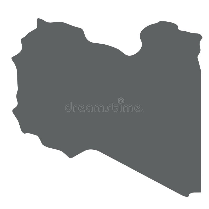 Libya - Flat Country Map Silhouette Stock Vector - Illustration of ...