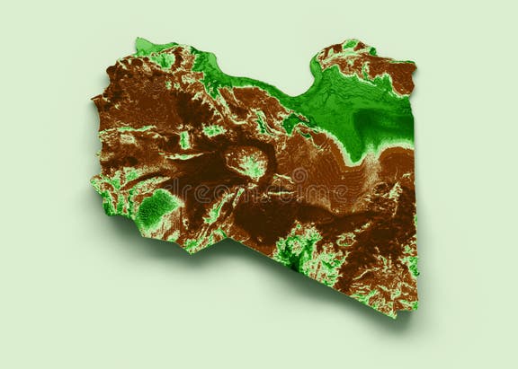 Libya Topographic Map 3d Realistic Map Color 3d Illustration Stock ...