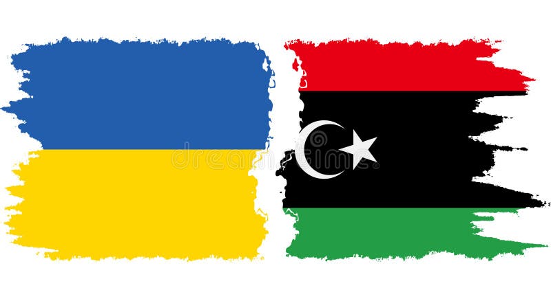 Libya and Ukraine Grunge Flags Connection Vector Stock Illustration ...