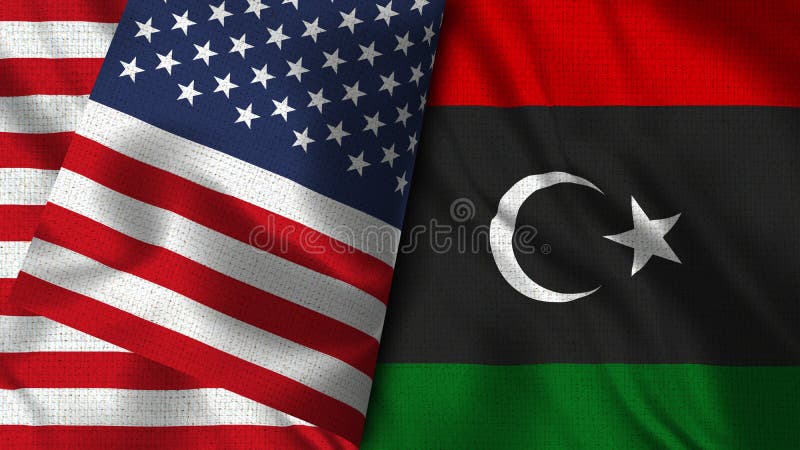 Libya and Usa Flag - 3D Illustration Two Flag Stock Illustration ...
