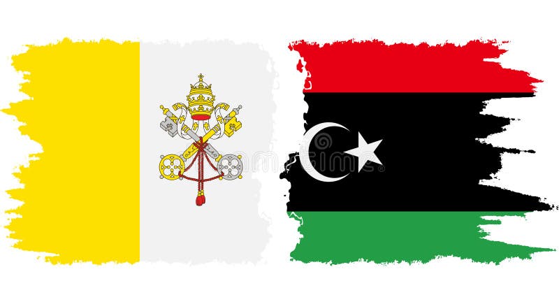Libya and Vatican Grunge Flags Connection Vector Stock Vector ...