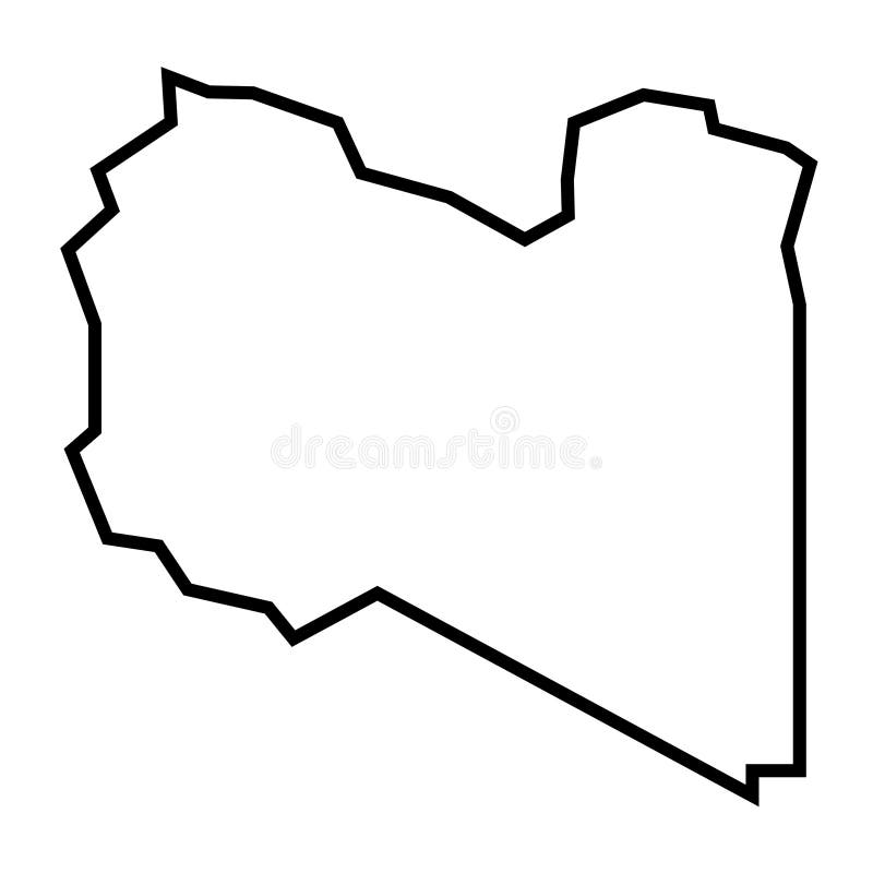 Libya Vector Country Map Thick Outline Icon Stock Vector - Illustration ...