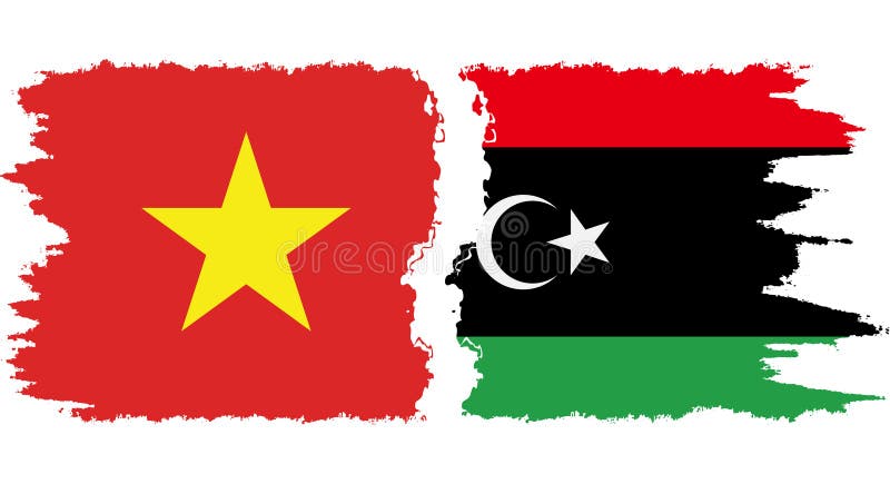 Libya and Vietnam Grunge Flags Connection Vector Stock Vector ...