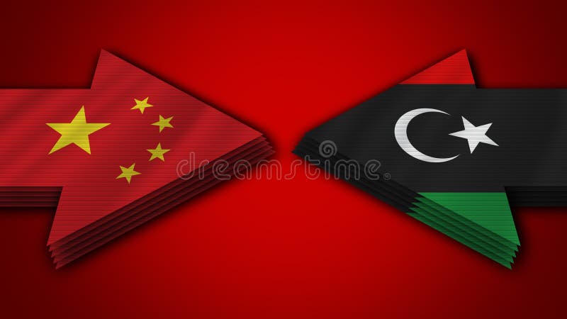 Libya Vs China Arrow Flags â€“ 3D Illustrations Stock Illustration ...