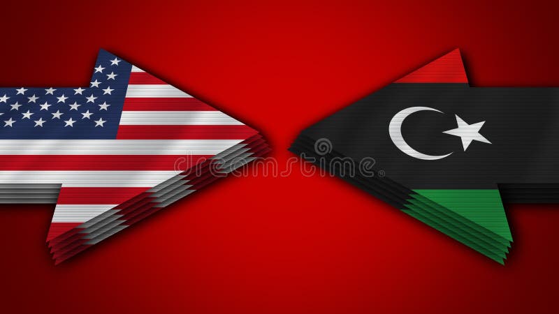 Libya Vs United States of America Arrow Flags Stock Illustration ...