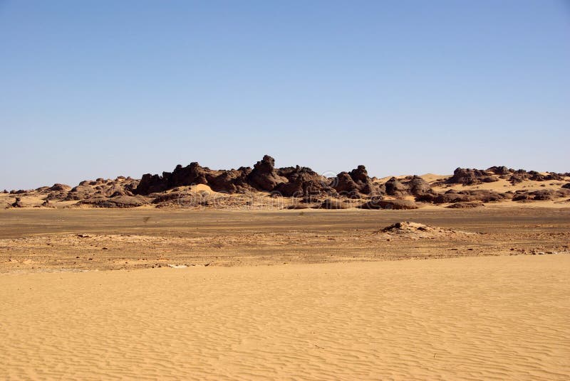 Peak in Libyan desert stock photo. Image of rock, contrast - 15198638