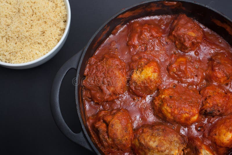 A Spicy Libyan Chicken Pasta Meal Known As Imbakbaka Stock Image ...