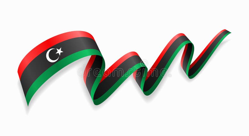 Libyan Flag Wavy Abstract Background. Vector Illustration. Stock ...