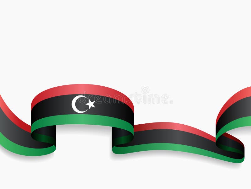 Libyan Flag Wavy Abstract Background. Vector Illustration. Stock Vector ...