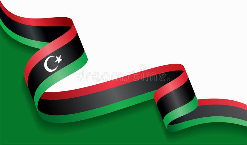 Libyan Flag Wavy Abstract Background. Vector Illustration. Stock Vector ...