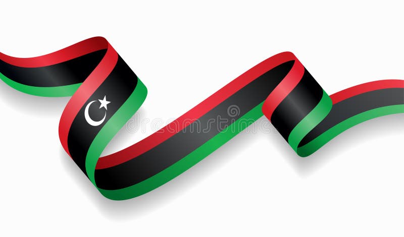 Libyan Flag Wavy Abstract Background. Vector Illustration. Stock Vector ...