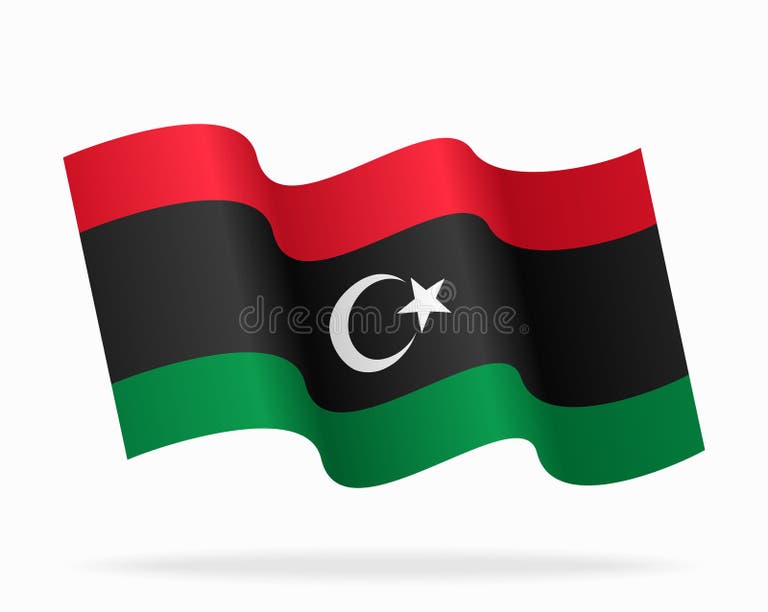Libyan Flag Wavy Background Layout. Vector Illustration. Stock ...