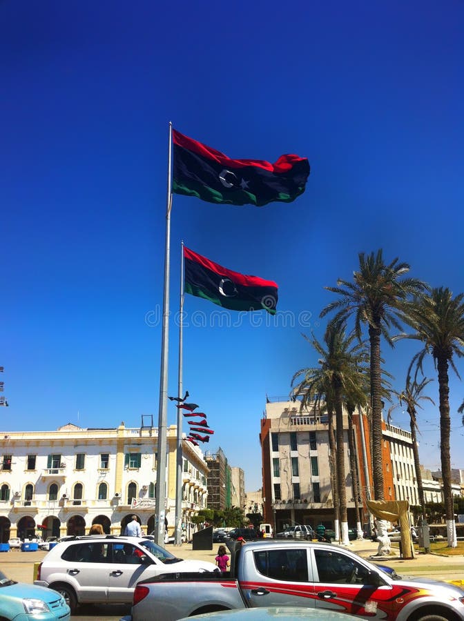 Libyan flags editorial photo. Image of square, africa - 174124361
