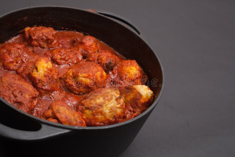 Libyan Mafrum, Stuffed Potatoes with Minced Beef and Cooked in a Tomato ...