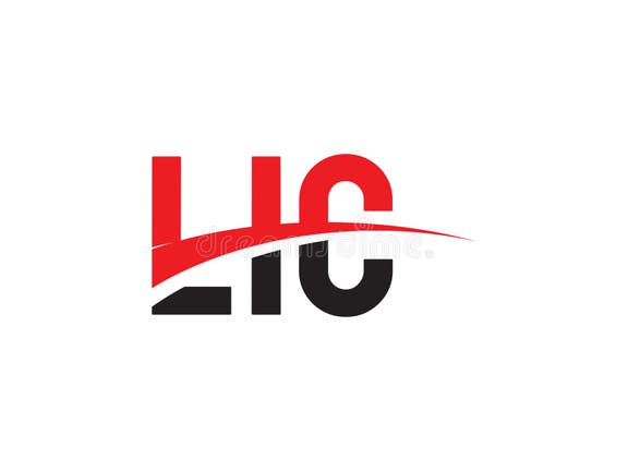 LIC Letter Initial Logo Design Stock Vector - Illustration of black ...
