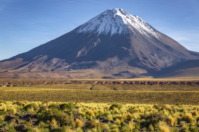 Licancabur and Dramatic Volcanic Landscape at Sunset, Atacama Desert ...