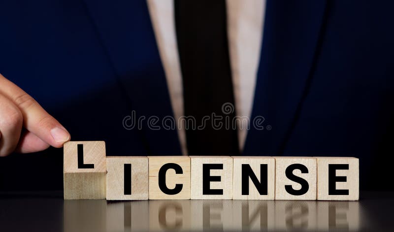 LICENCE Word Made with Building Blocks, Concept Stock Photo - Image of ...