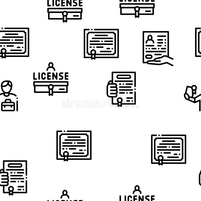 License Certificate Seamless Pattern Vector Stock Vector - Illustration ...