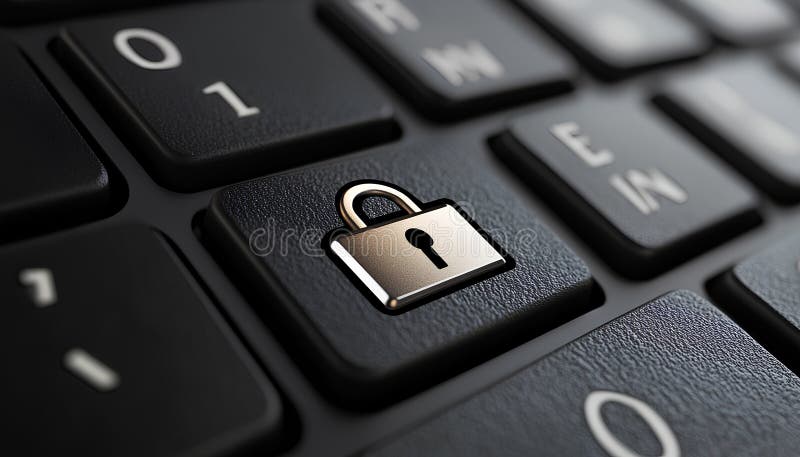 License. Computer Keyboard with Copyright Entry Button and Metal Lock ...